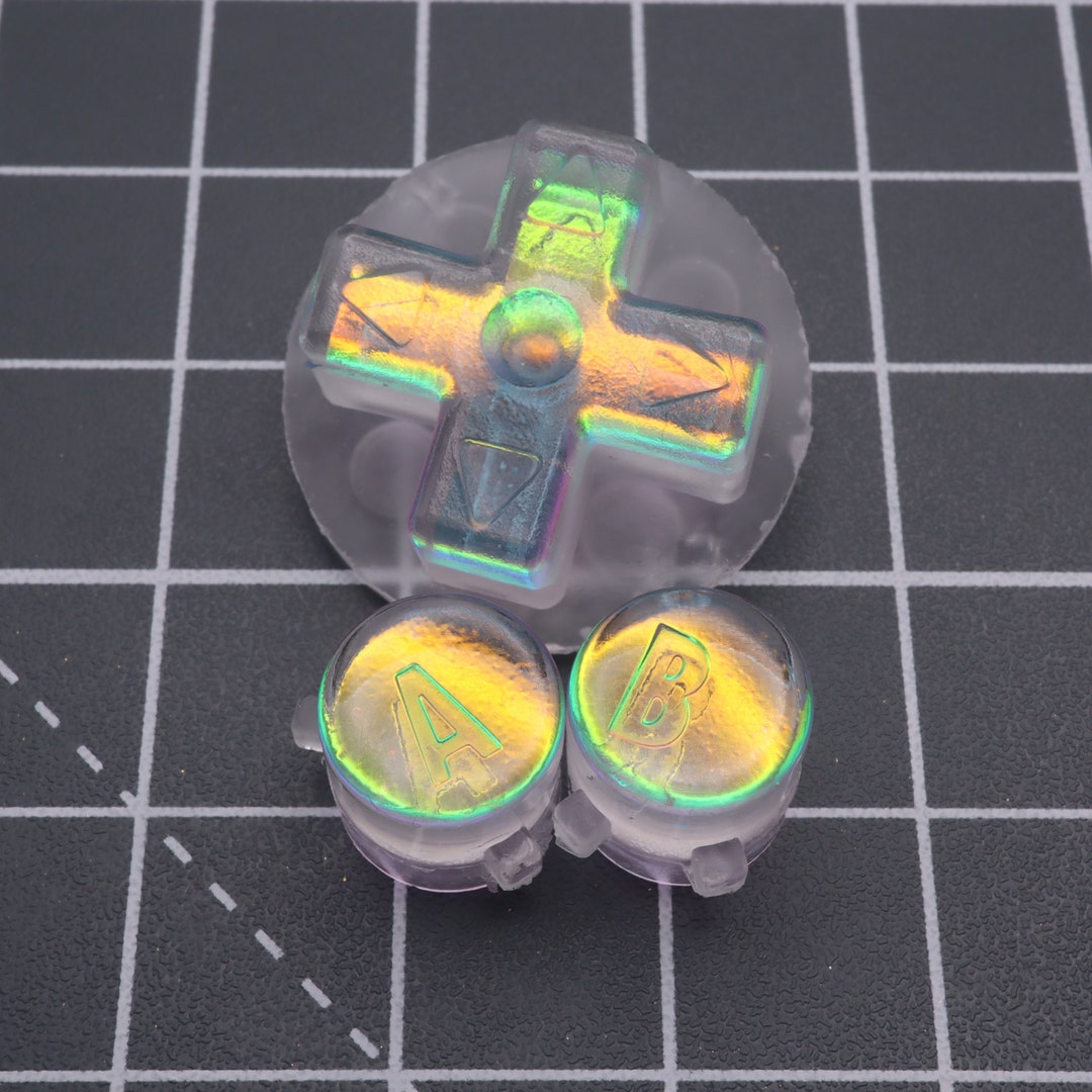 Game Boy Advance Custom Resin Buttons Sunset Opal Dichroic Effect - Etsy