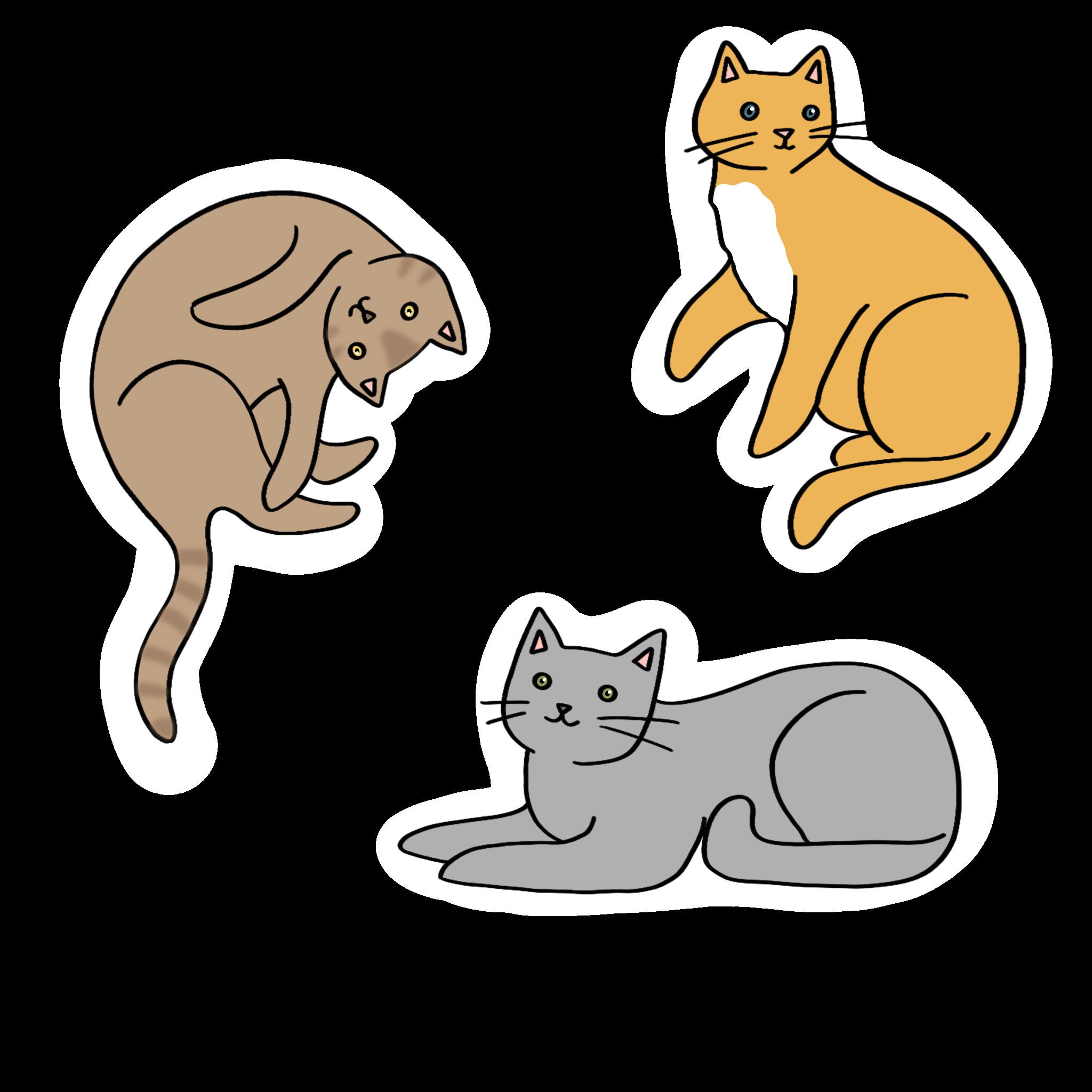 Cat Sticker Pack Glossy Sticker Waterproof Sticker Laptop | Etsy