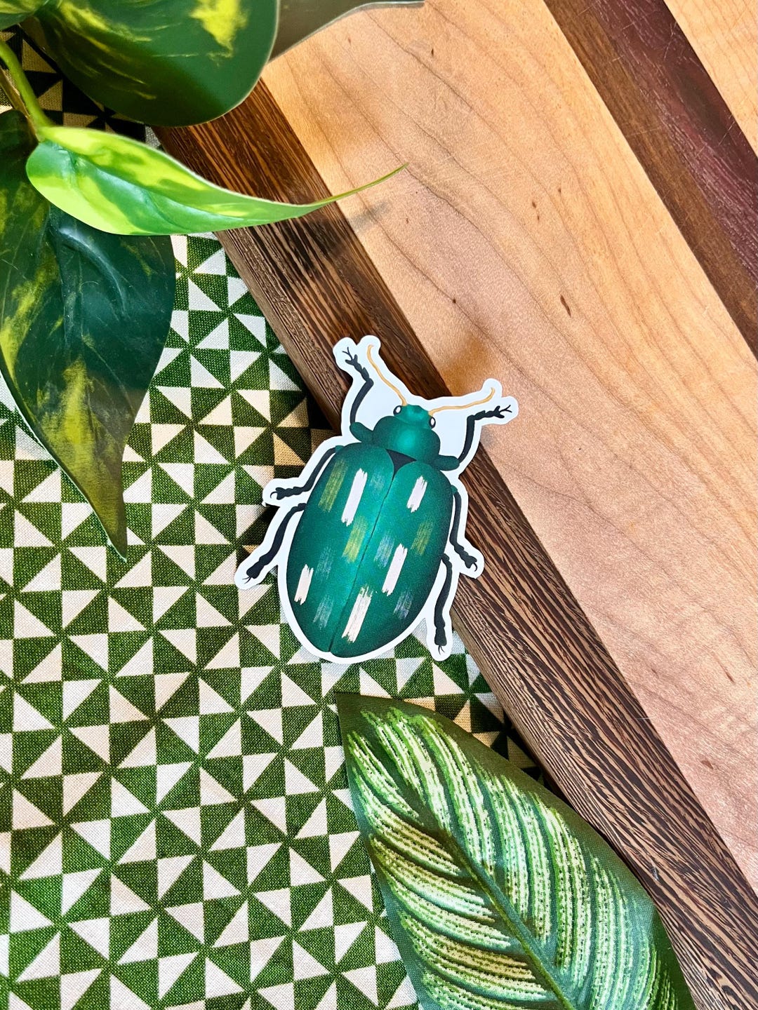 Beetle Sticker // Holographic Waterproof Sticker, Laptop Sticker ...