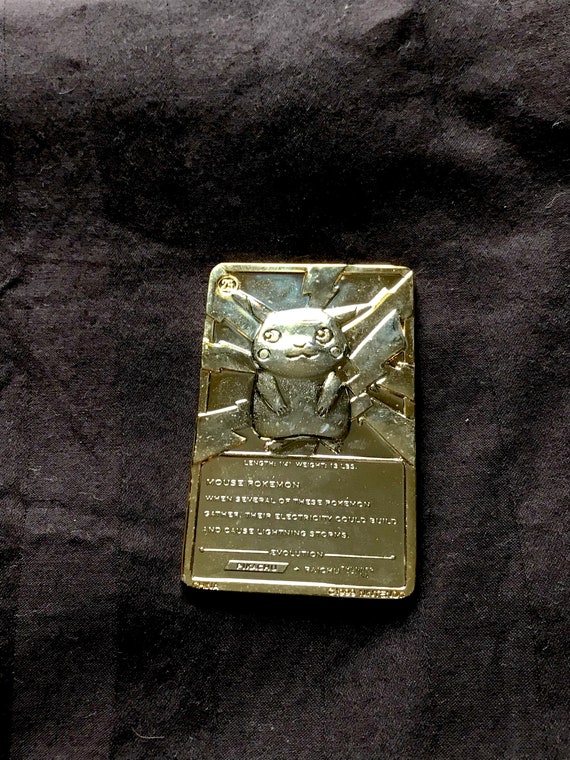 1999 Golden Pokemon Pikachu Trading Card | Etsy