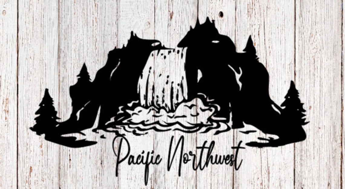 PNW SVG Pacific Northwest SVG Waterfall Outdoors Explore - Etsy