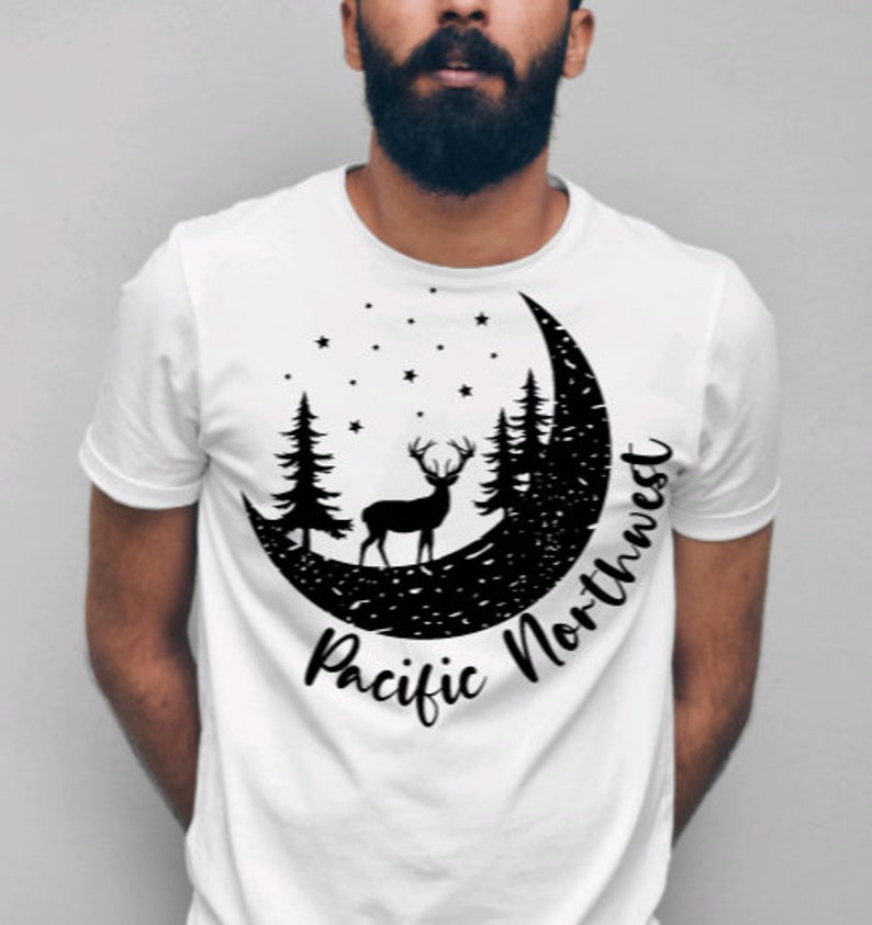 PNW Elk Svg, Png, Pacific Northwest, Mountains, Trees, Washington ...
