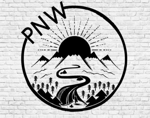 PNW Svg Mountains River Camping Digital File PNW West - Etsy