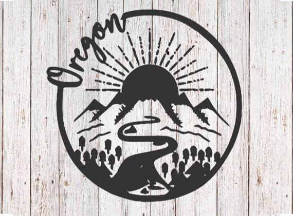 Oregon SVG Mountains River Camping Digital File PNW West - Etsy
