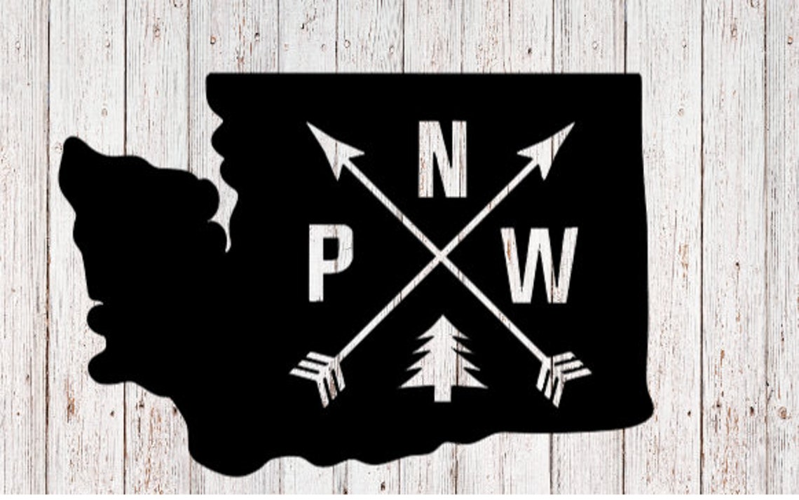 PNW Washington Svg WA Digital File West Coast Pacific - Etsy
