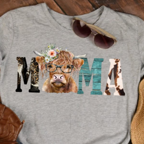 Mama Highland Cow Png - Etsy