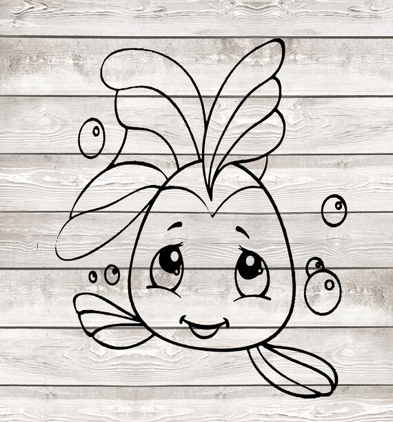 Fish SVG PNG Digital Download Cartoon Fish Cute Animals - Etsy