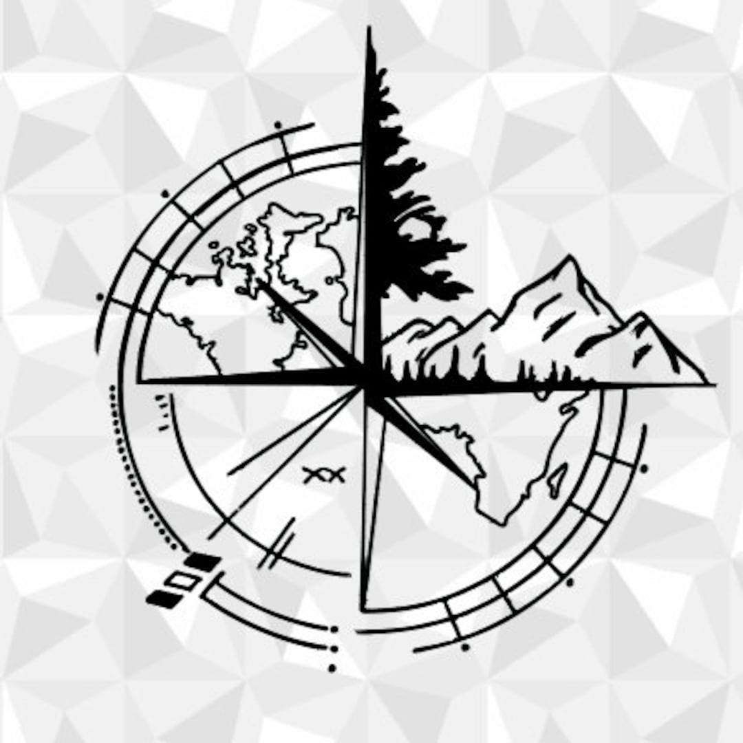 Compass, Adventure, Explore, Outdoor, Mountains, Trees SVG PNG - Etsy