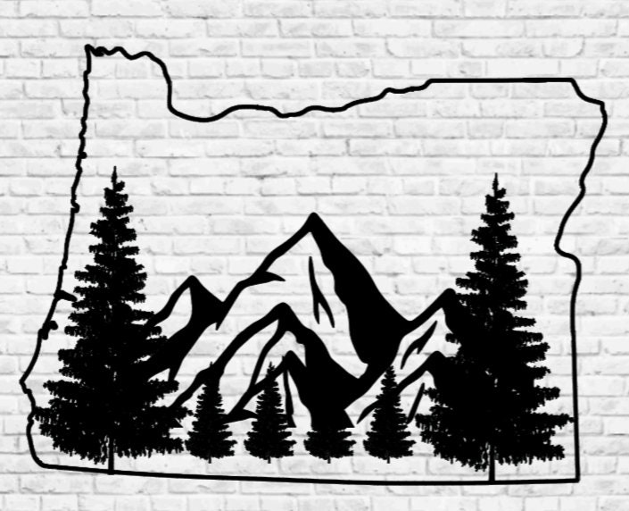 Oregon SVG Png Pacific Northwest Mountains Trees - Etsy