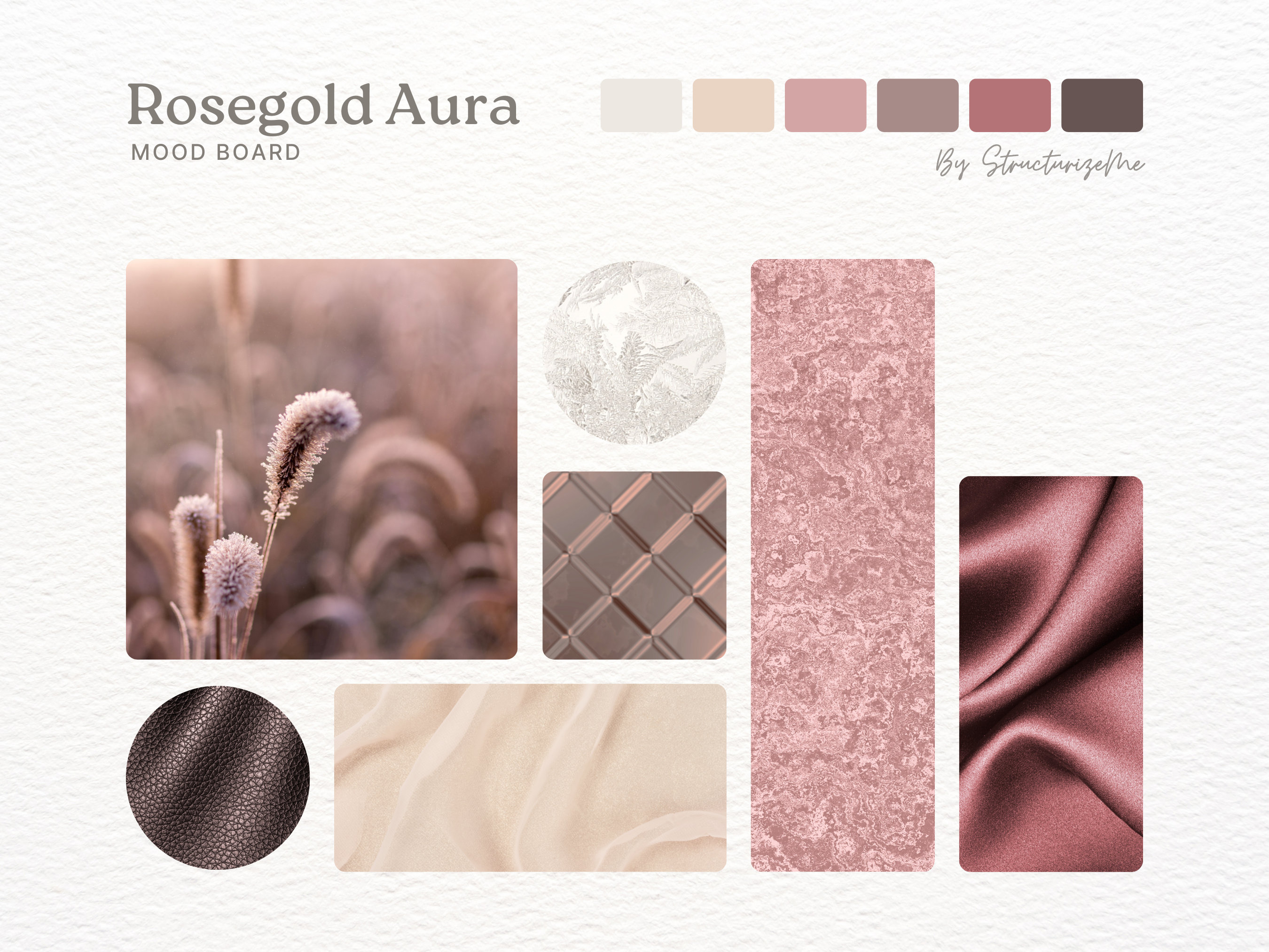 Rose Gold Color Palette Feminine Brand Identity Mauve Champagne Blush ...