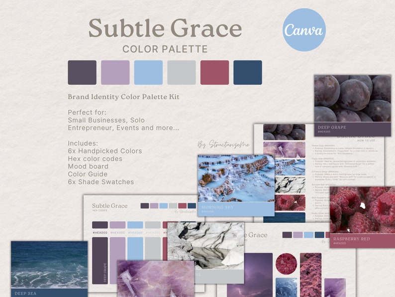 Brand Identity Color Palette Kit Editable Canva Color Palette With Hex ...