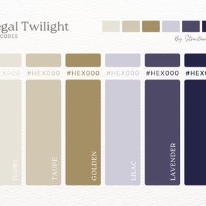 Navy Gold Color Palette Luxury Brand Identity Purple Lavender Elegant ...