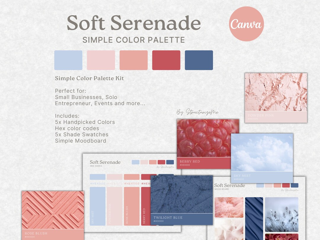 Simple Color Palette Kit Small Business Branding Editable in Canva ...