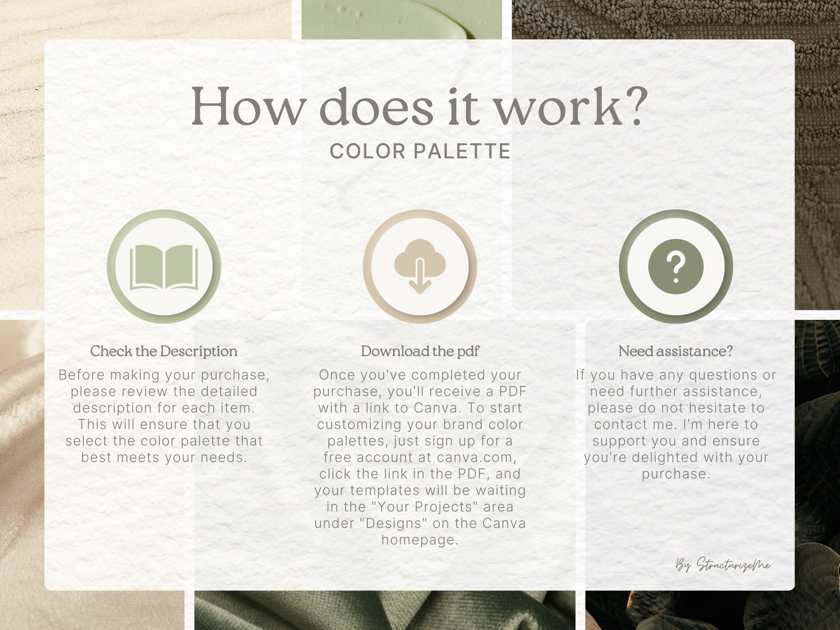 Olive Green Color Palette Botanical Brand Identity Sage Beige Wellness ...