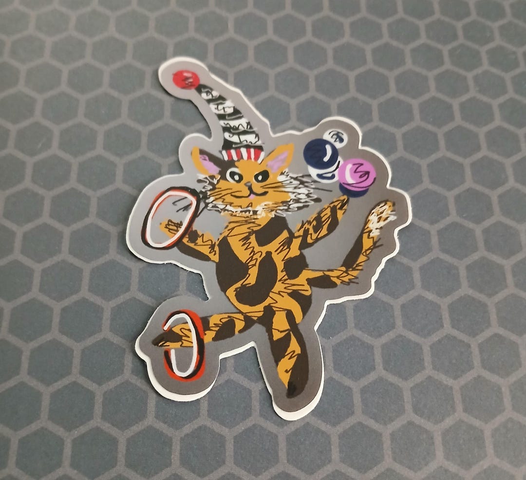 Orange Tabby Cat Juggler Sticker - Etsy