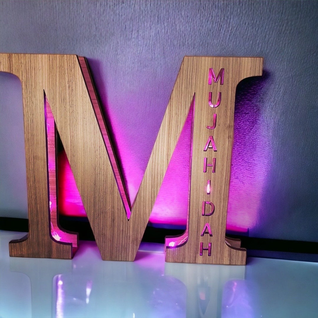 Custom Letter With Name Light - Etsy