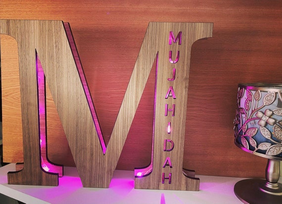 Custom Letter With Name Light - Etsy