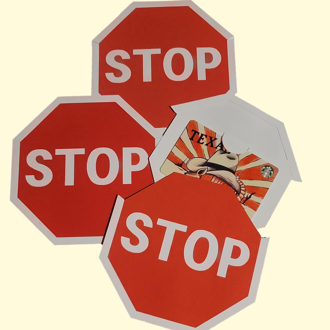 STOP Gift Card Holder: Handmade Greeting Card for Bus Drivers - Etsy