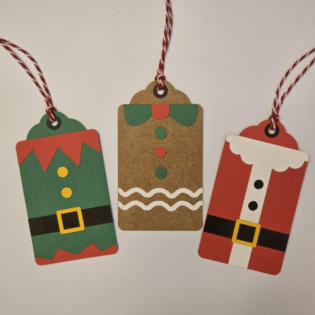 Handmade Christmas Gift Tags: Character Set of 3, Blank - Etsy