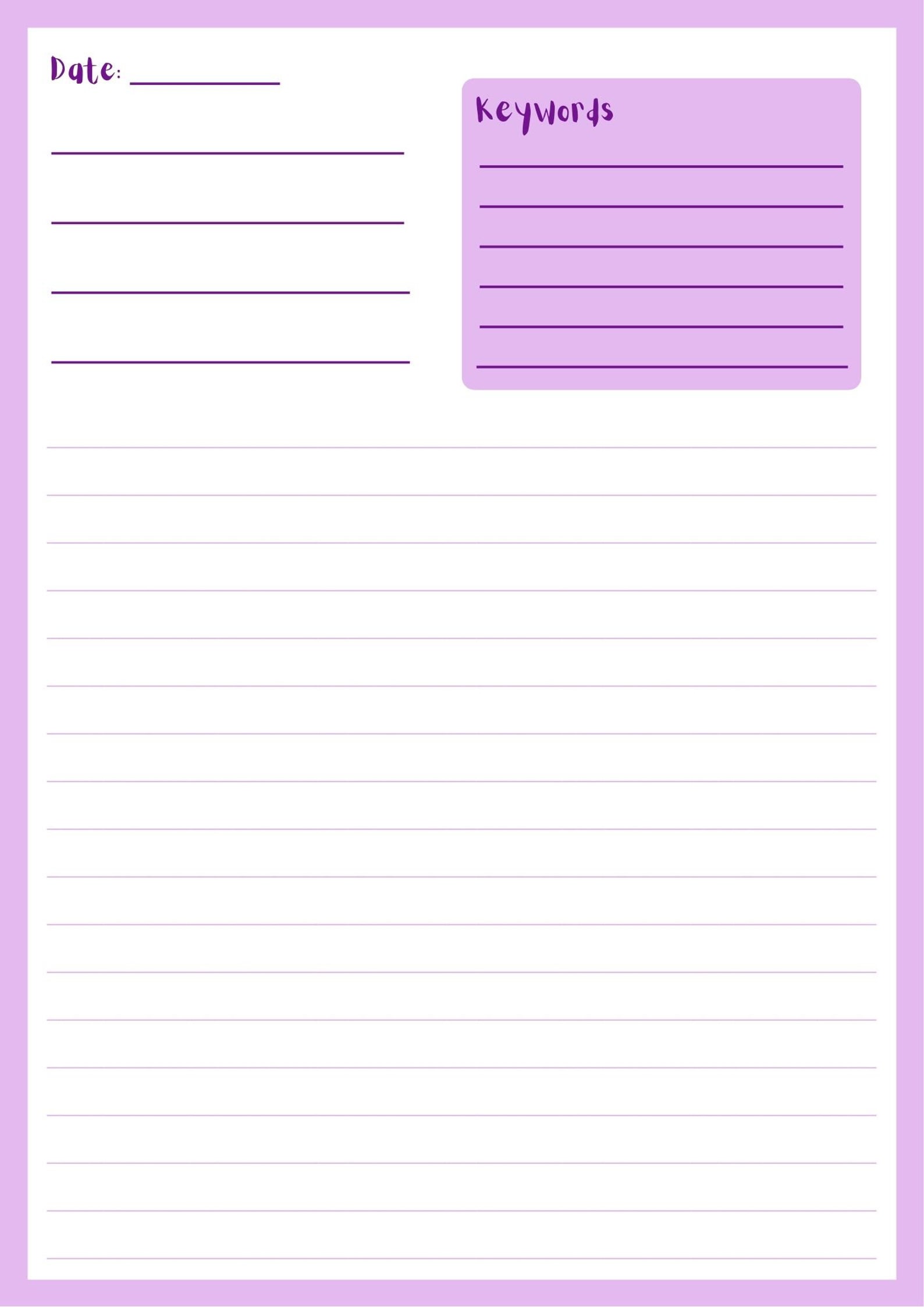 Printable School Notes Templates | Etsy