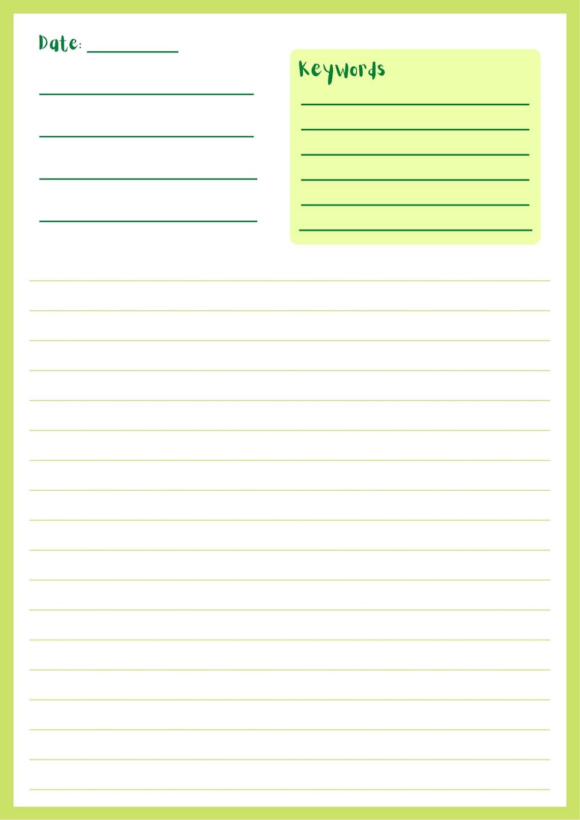 Printable School Notes Templates | Etsy