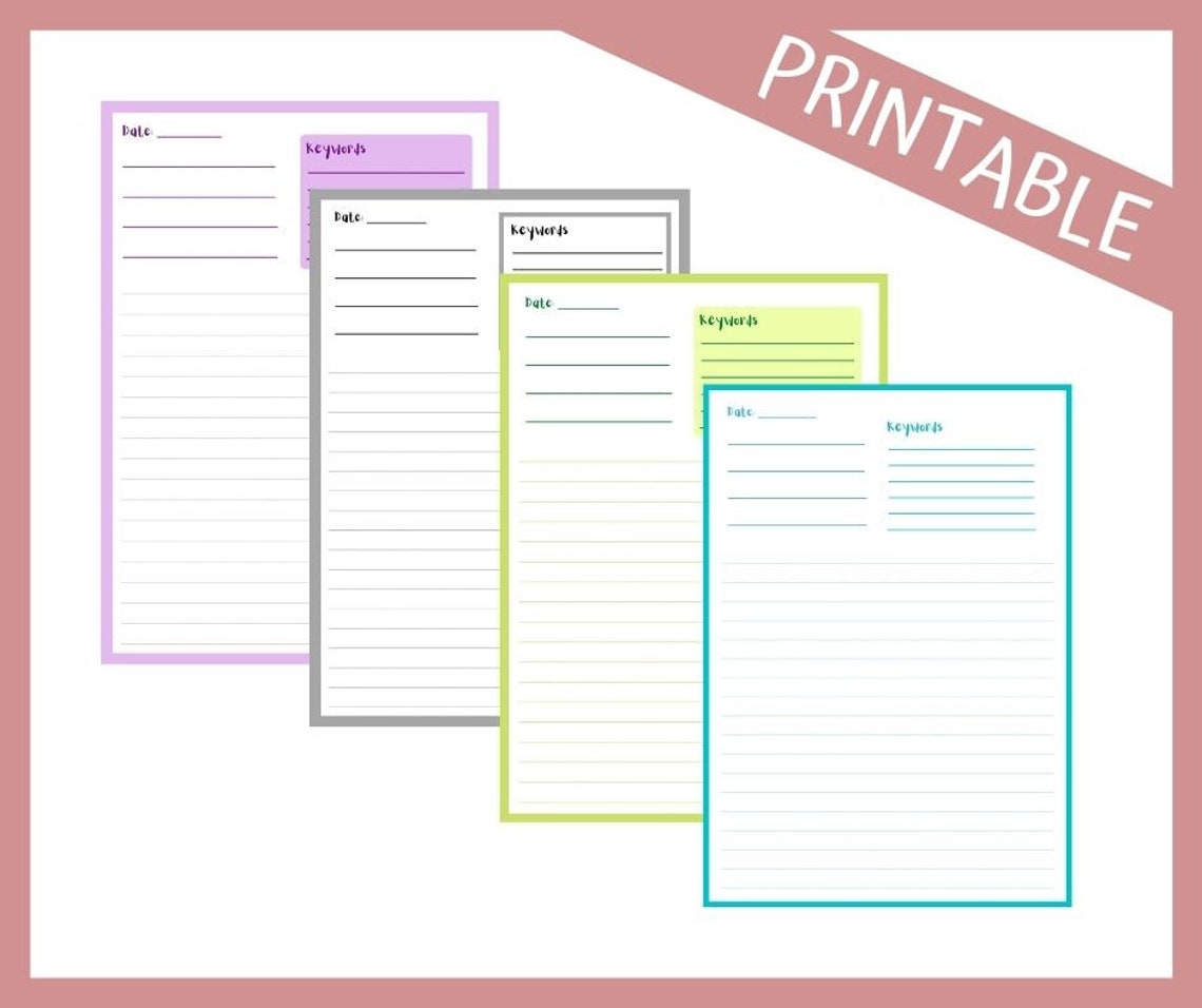 Printable School Notes Templates | Etsy