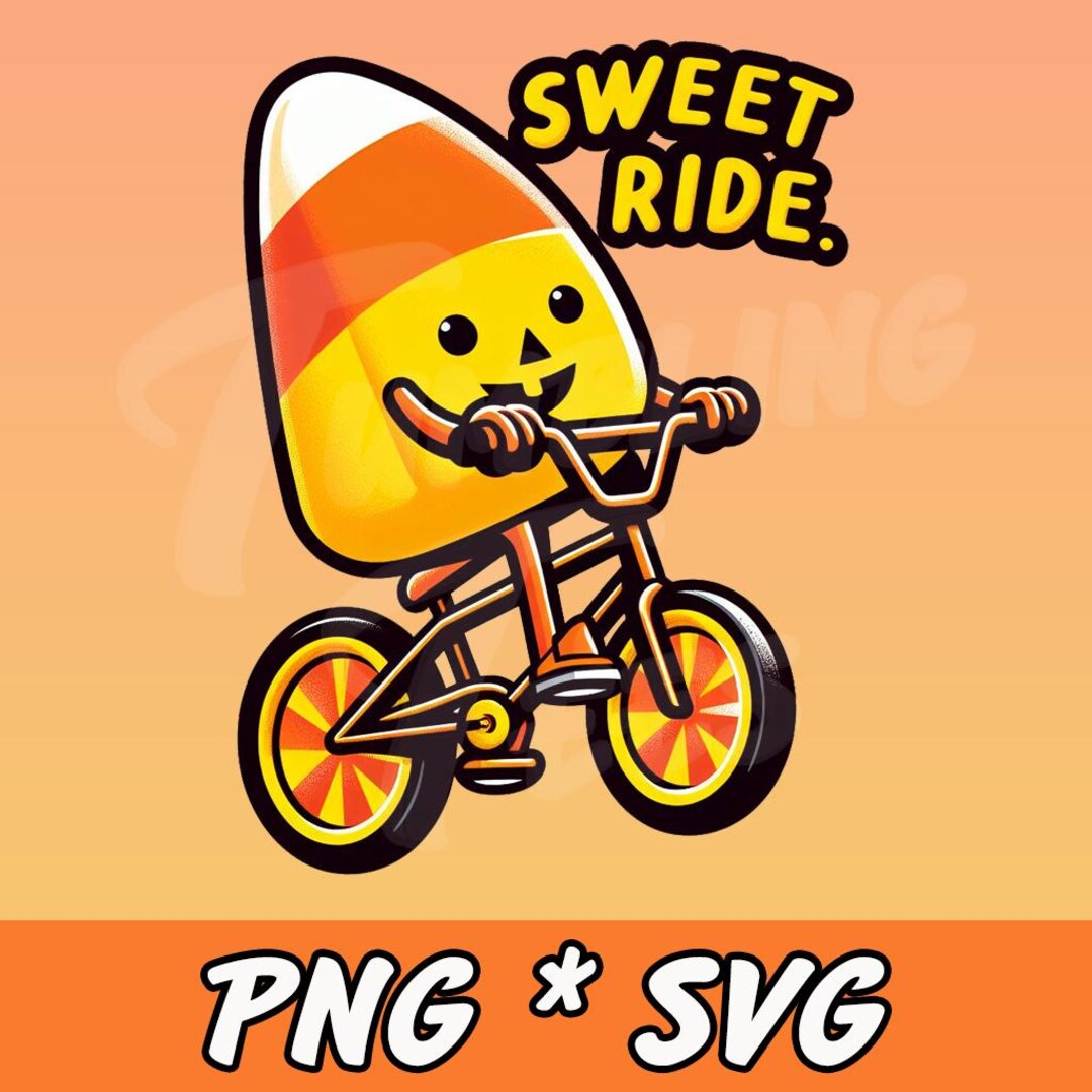 Sweet Ride Candy Corn, Halloween SVG & PNG PDF | Cute Kawaii Candy Corn ...