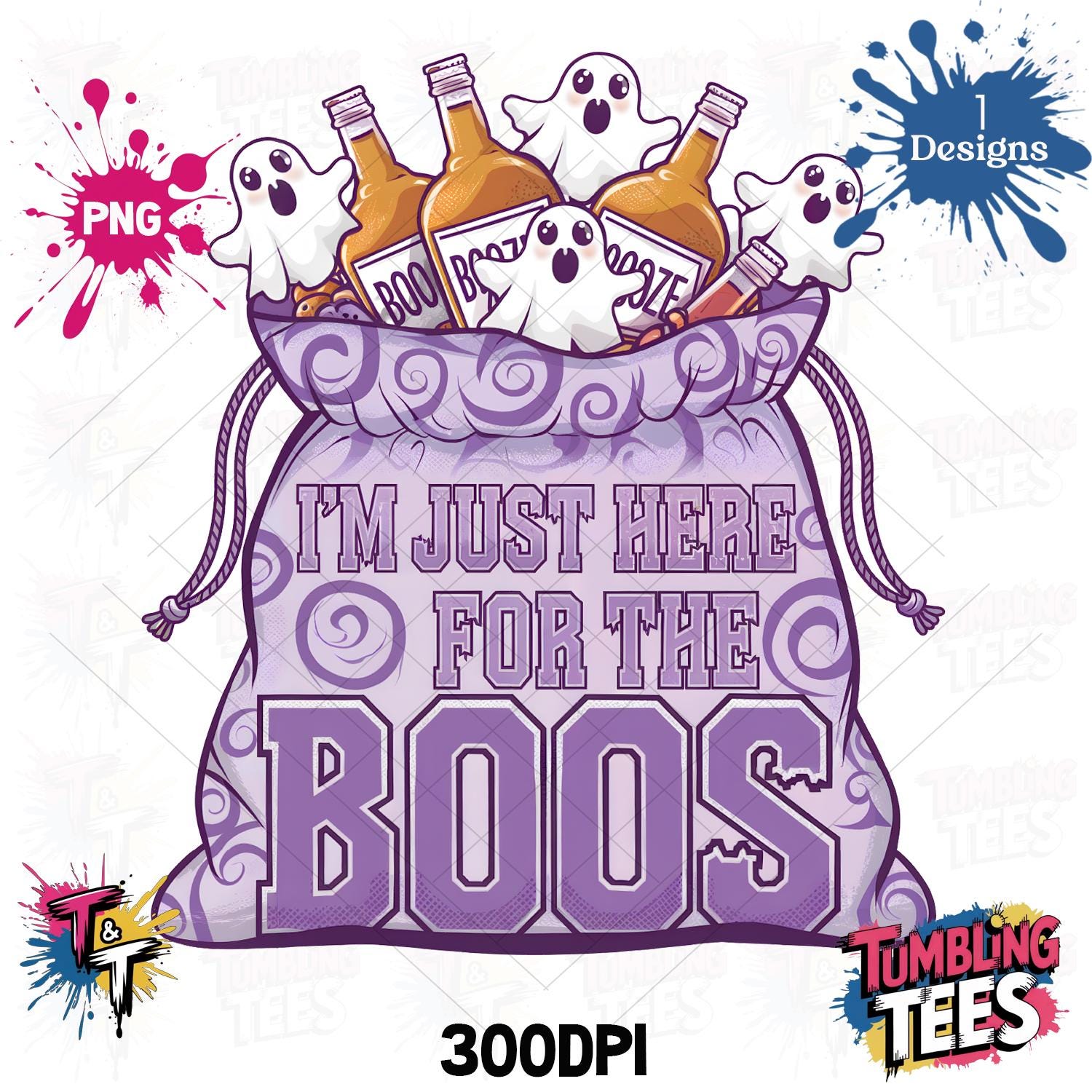 Ghostly Cheers: PNG Digital Download Art for Booze Lovers - I'm Just ...