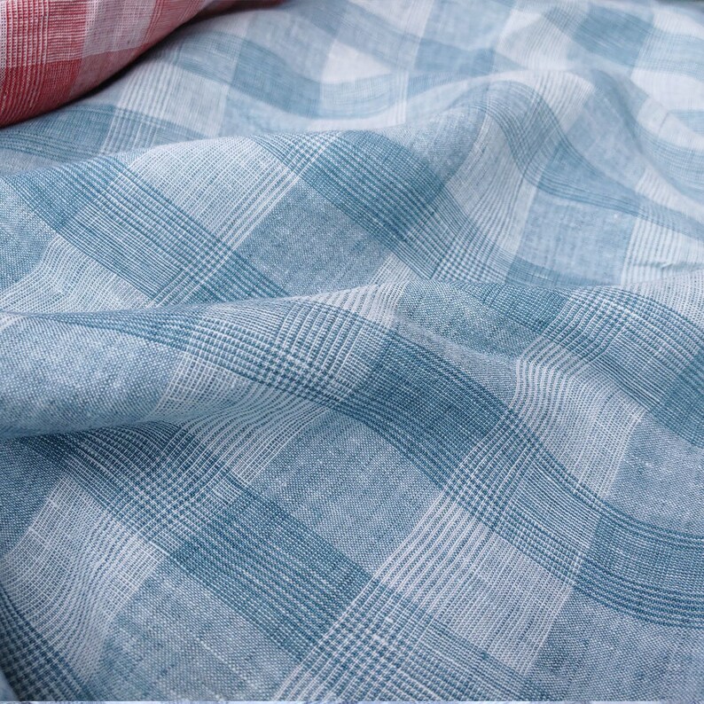 Twisted Linen Glen Plaid Fabric by Half Yard Using Linen | Etsy