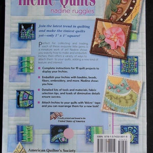 INCHIE QUILTS by Nadine Ruggles AQS Publishing Paperback Book Patterns ...