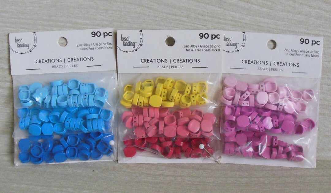 BEAD LANDING 270 Pc Beads Quasi Circle Zinc Alloy 9.5mm X 9.8mm Blue ...
