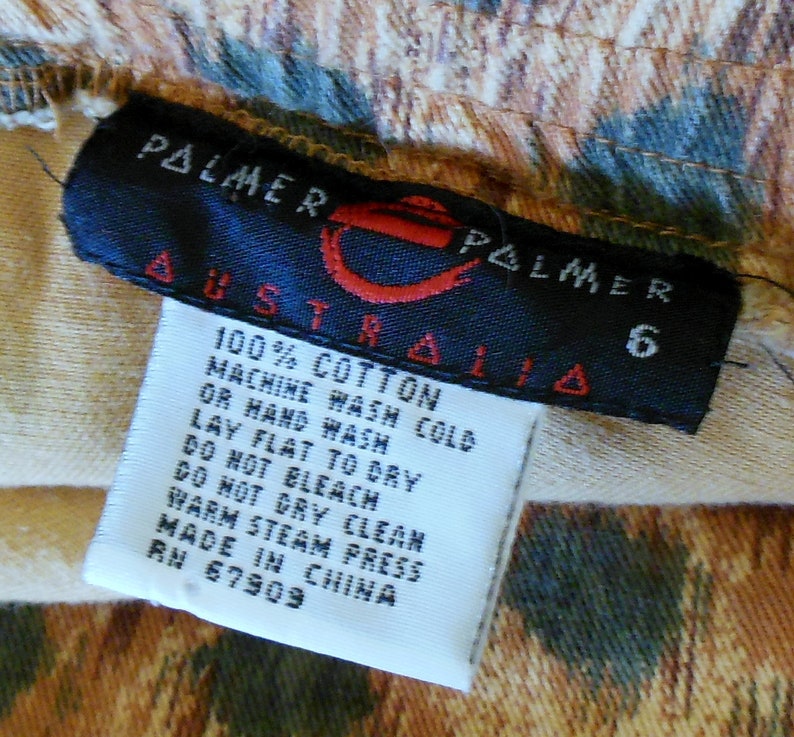 Vintage 80's PALMER E PALMER Skirt Cheetah Safari W Waist Accent Layer ...
