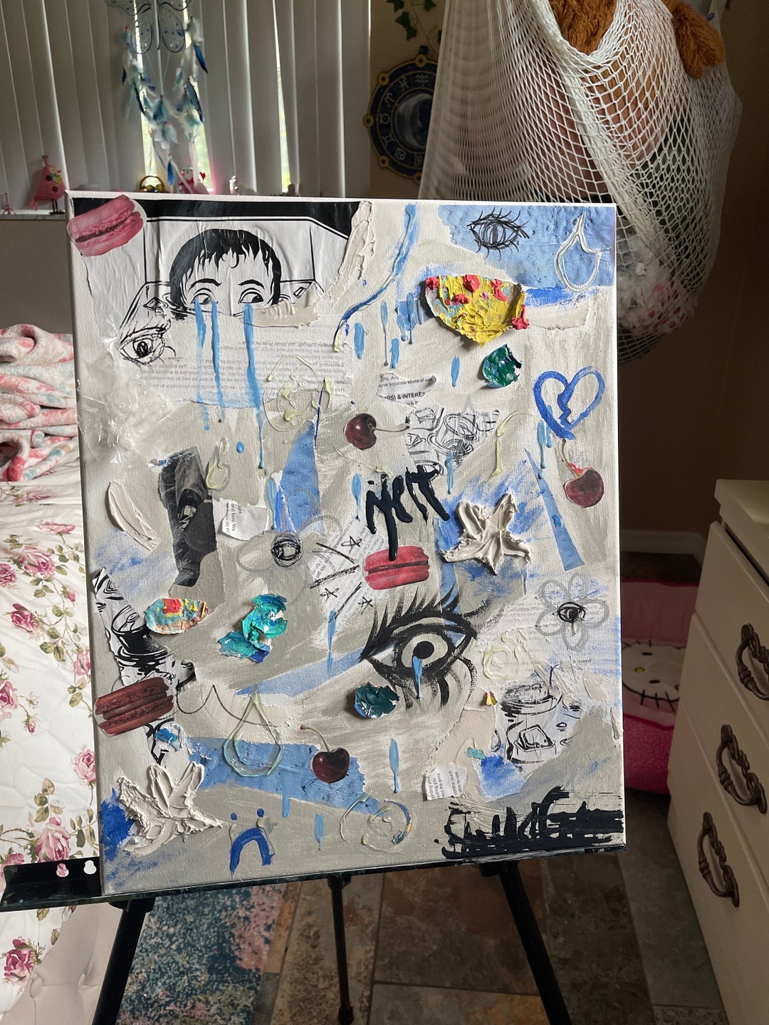Abstract Mixed Media Acrylic Painting | Mixed Media Painting | Handmade ...
