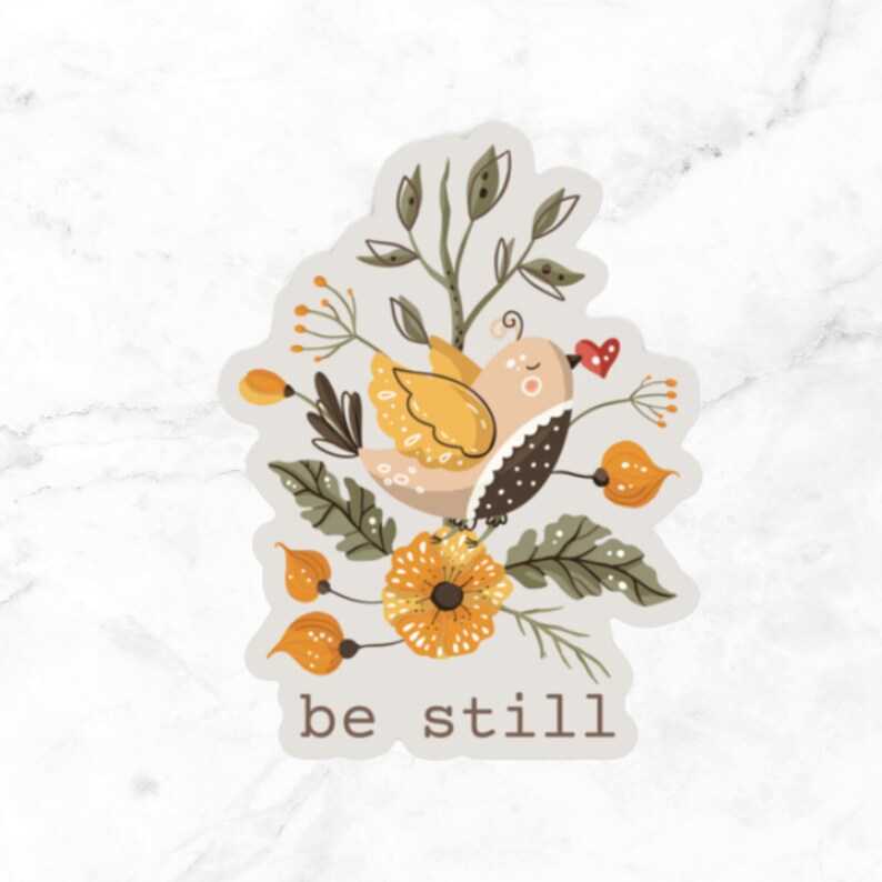 Be Still Sticker Psalm 46:10 Boho Bird Sticker Water Bottle Sticker ...