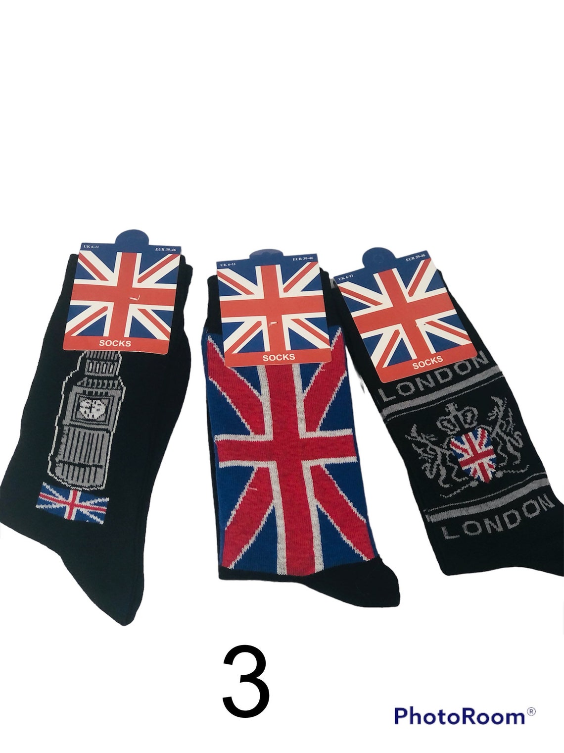 3 Pairs Souvenir Mens Socks, Uk Flag Socks, Flag Gifts, Unisex Socks ...