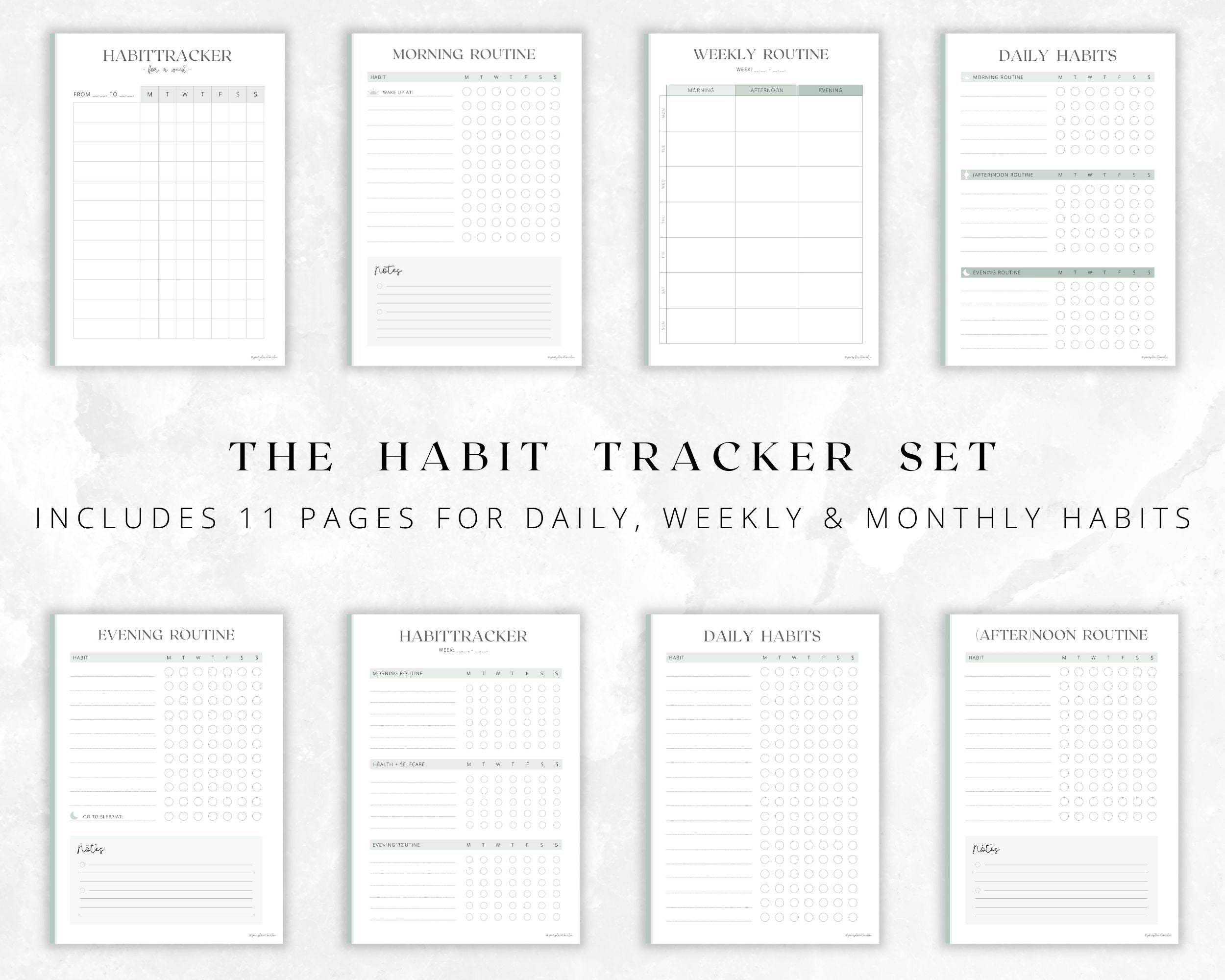 Habit Tracker Set Habit Trainer Undated Habit Trainer Change Habits ...