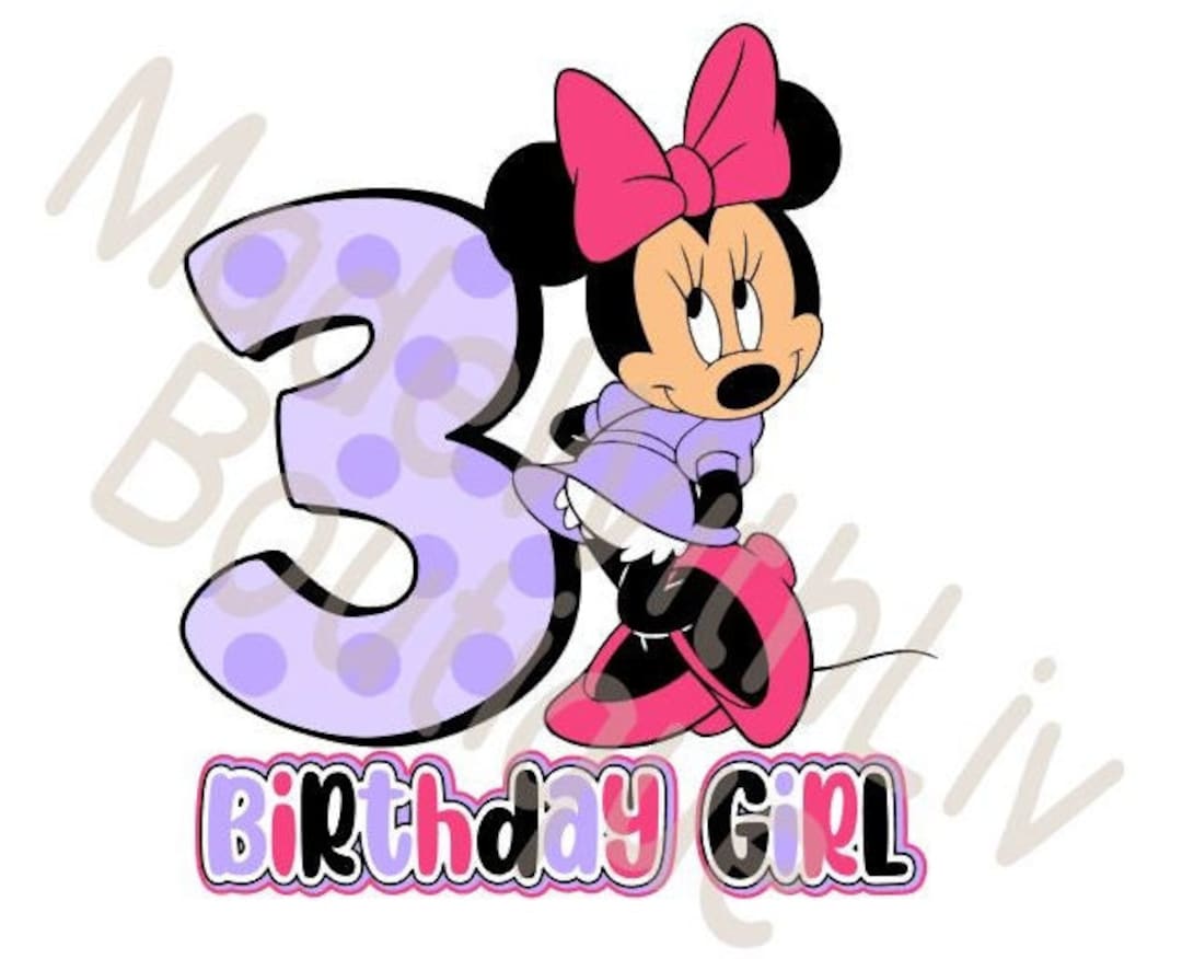 Printable Minnie 3rd Birthday Digital File | PNG JPEG - Etsy
