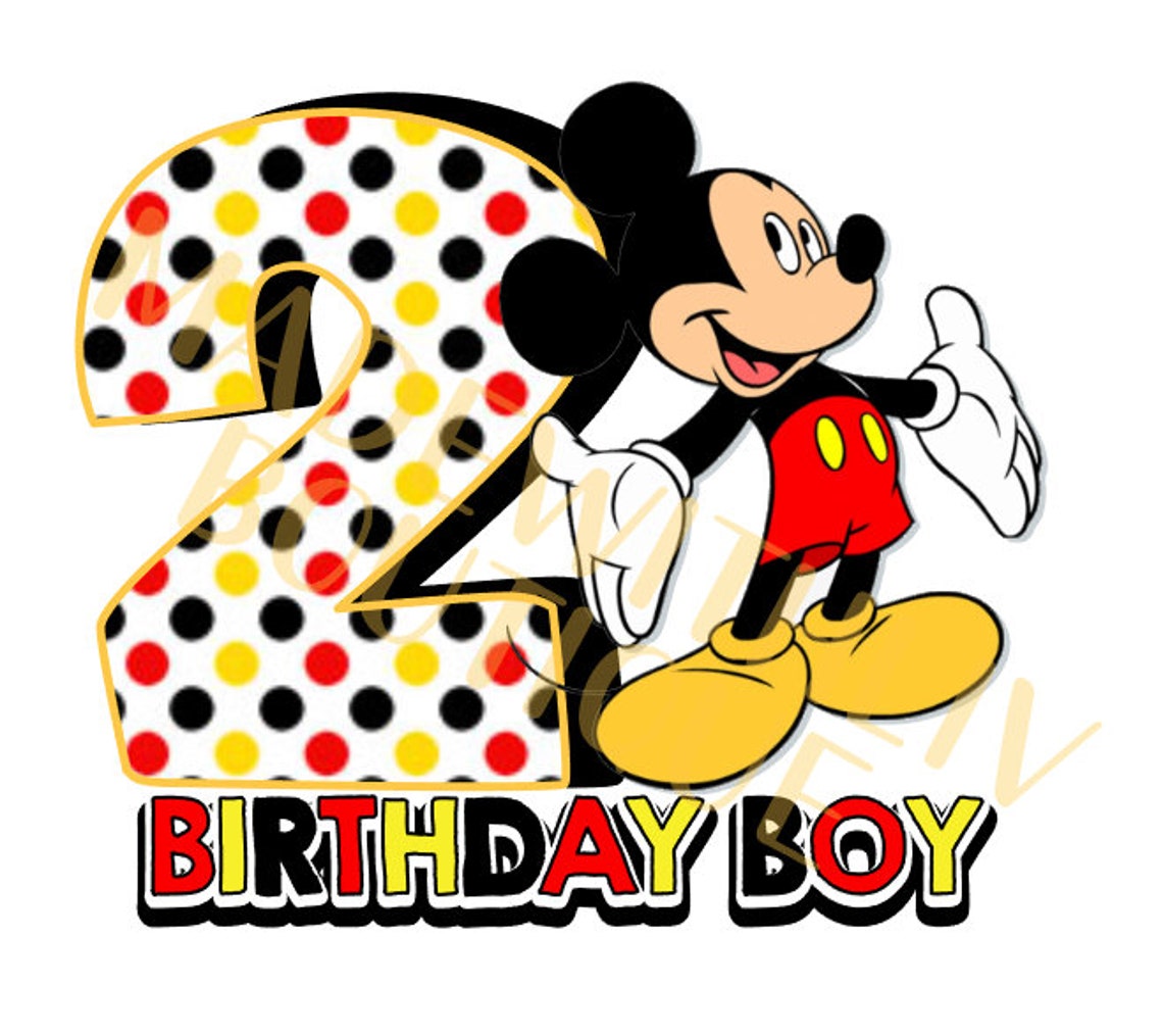 Printable Mickey 2nd Birthday Digital File | PNG JPEG - Etsy