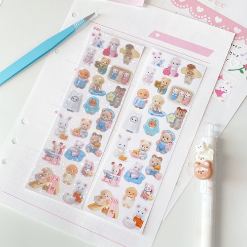 Cute Japanese Bear PNG Sticker Sheet Cute Korean Stickers - Etsy