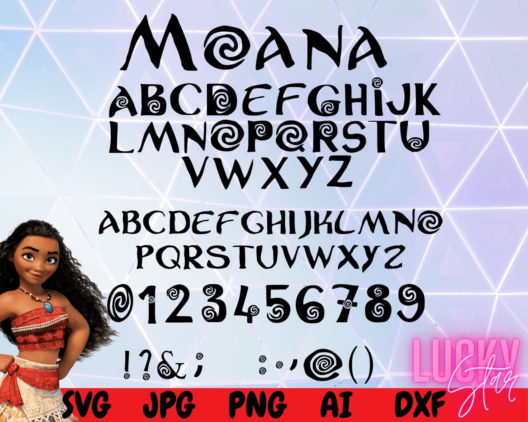 Moana Alphabet SVG Moana Font SVG Moana numbers SVG Disney - lucox.cl