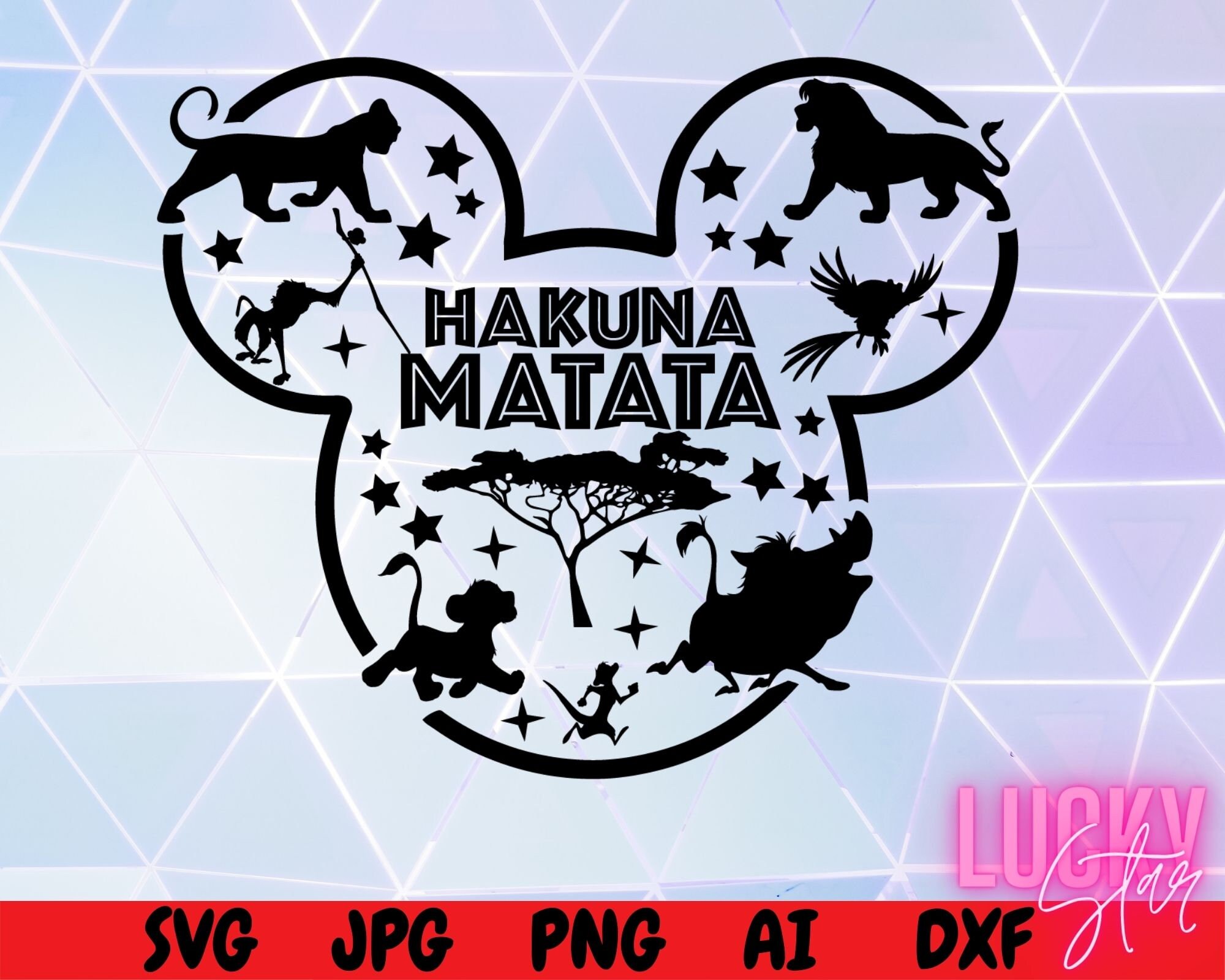 Lion King Mickey Head SVG Hakuna Matata svg Mufasa silhouette Simba ...