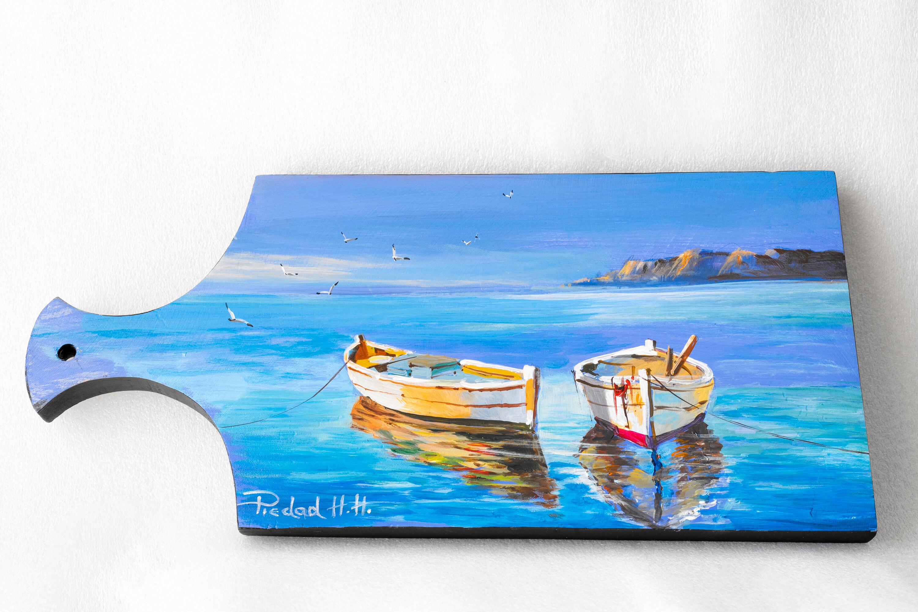 Hand Painted Cutting board Cheese Board Artistic Serving | Etsy