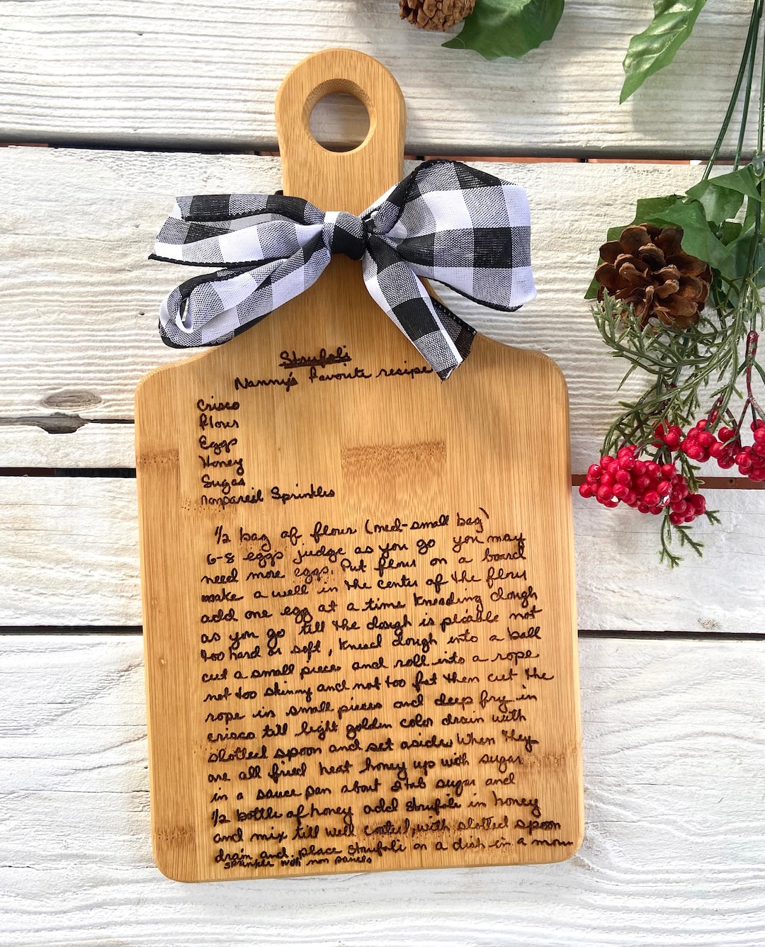 Handwritten Recipe Transferred, Engraved on Cutting Board, Gift for ...