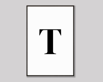 Letter T Poster Art - Etsy