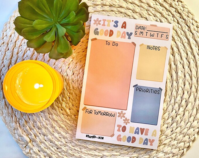 It's A Good Day Notepad | Organization Stationary | Desk Notepad | List ...