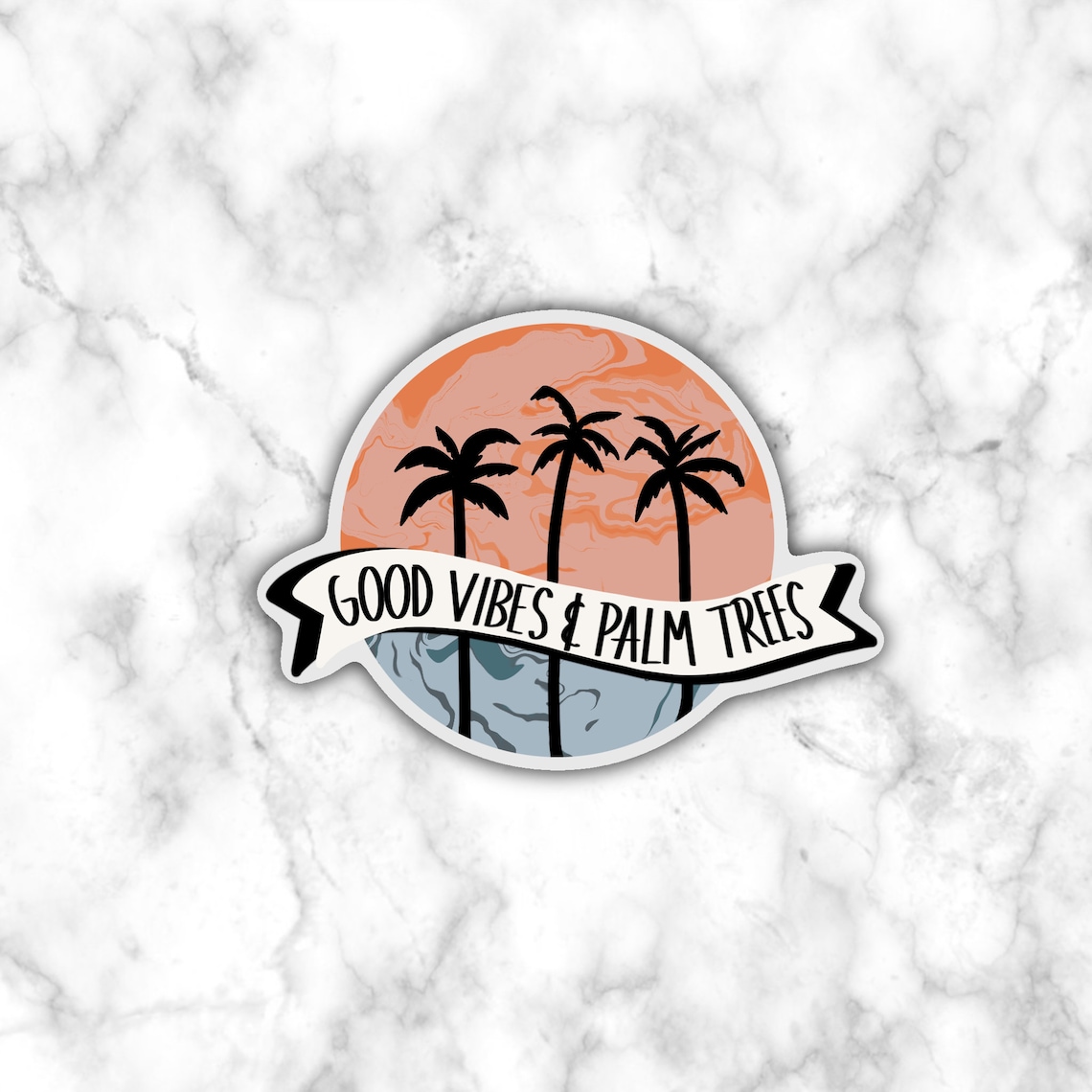 Good Vibes & Palm Trees Sticker Palm Tree Sticker Travel - Etsy
