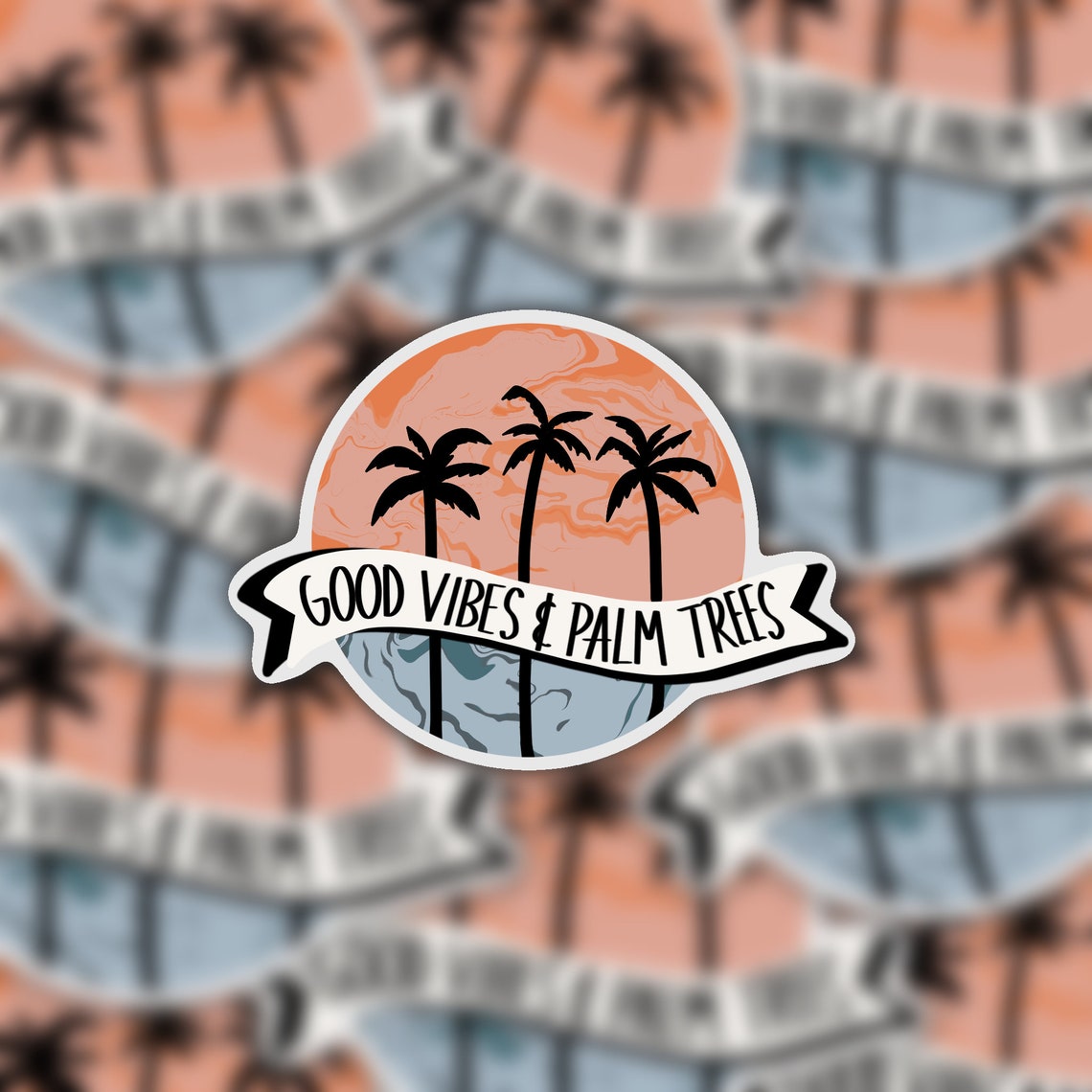 Good Vibes & Palm Trees Sticker Palm Tree Sticker Travel - Etsy