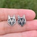 Wolf , Stud Earrings, Hard Enamel Silver Plating - Etsy