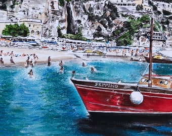 Amalfi Boat Ride Amalfi Coast Print Wall Decor Positano | Etsy
