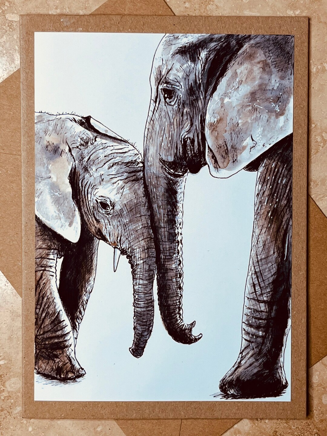 Mother and Baby Elephant, Mother’s Day Card, Birthday, New Baby, Thank ...
